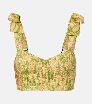 Poupette St Barth Floral Cotton Crop Top