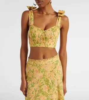 Poupette St Barth Floral Cotton Crop Top
