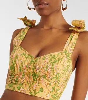 Poupette St Barth Floral Cotton Crop Top