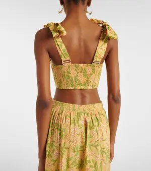 Poupette St Barth Floral Cotton Crop Top