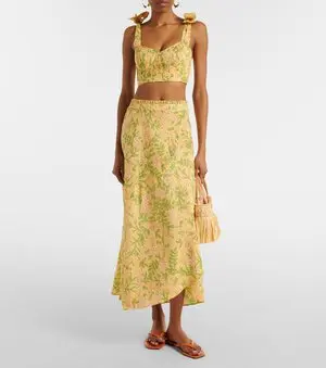 Poupette St Barth Floral Cotton Crop Top