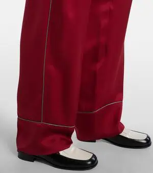 Givenchy Silk Satin Wide-leg Pants