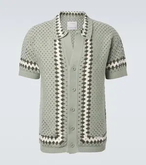 Frescobol Carioca Pinto Crochet Cotton Shirt - Green
