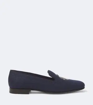 Ralph Lauren Purple Label Alonzo Embroidered Linen Loafers