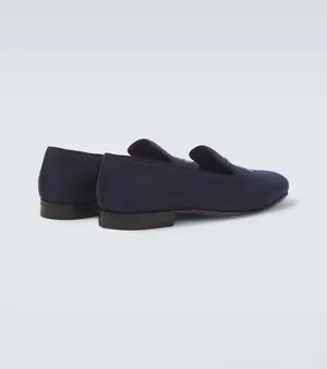 Ralph Lauren Purple Label Alonzo Embroidered Linen Loafers