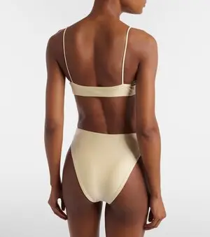 Jade Swim Muse Beaded Bikini Top - Yellow