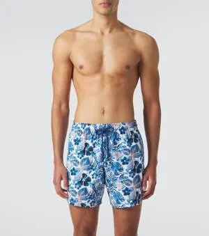 Vilebrequin Moorise Floral Swim Trunks - Blue