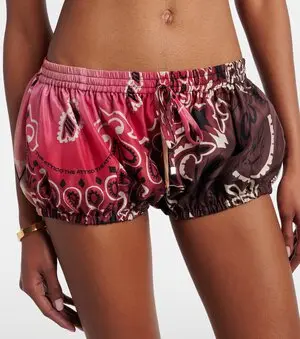 Attico Printed Silk Shorts
