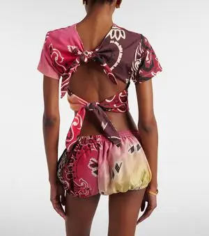 Attico Printed Silk Shorts
