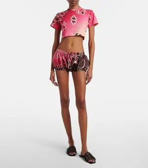 Attico Printed Silk Shorts