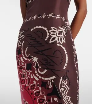 Attico Printed Silk Maxi Dress