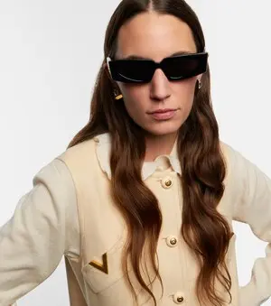 Valentino Garavani Vain Bold Vlogo Rectangle Sunglasses