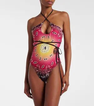 Attico Printed One-piece Swimsuit - Multicoloured