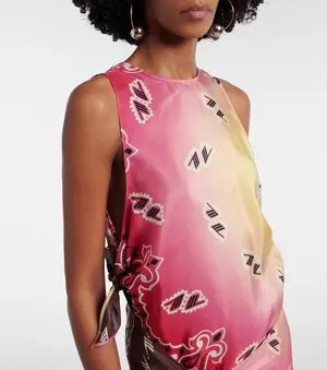 Attico Printed Silk Minidress