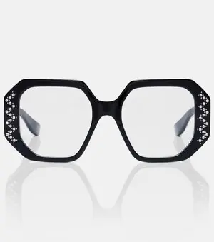 Valentino Garavani Vain Bold Vlogo Octagon Frame Glasses - Black