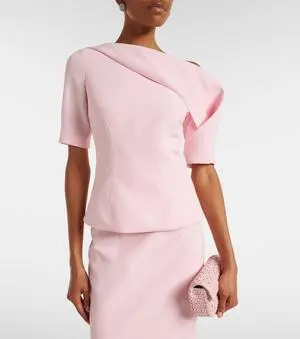 Safiyaa Marley Draped Crêpe Top - Pink