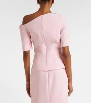 Safiyaa Marley Draped Crêpe Top - Pink