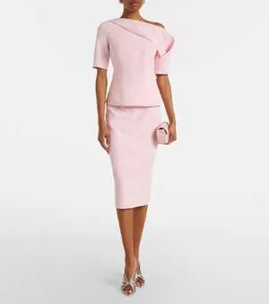 Safiyaa Marley Draped Crêpe Top - Pink