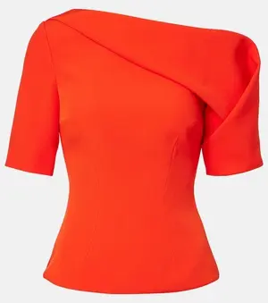 Safiyaa Marley Draped Crêpe Top - Red