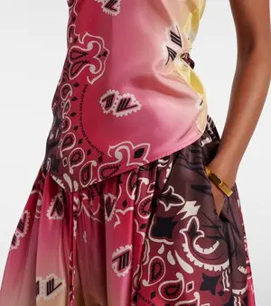 Attico Printed Halterneck Silk Top