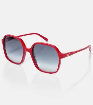 Valentino Garavani Light Vlogo Oversized Sunglasses - Red
