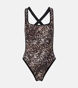 Attico Leopard-print Swimsuit - Brown