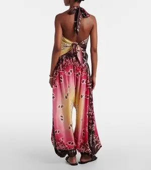 Attico Printed Silk Balloon Pants