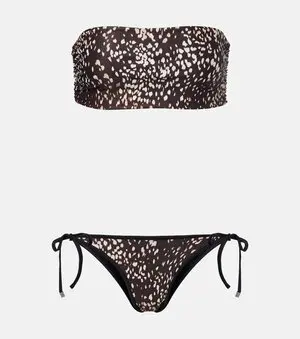 Attico Leopard-print Two-piece Bikini - Brown