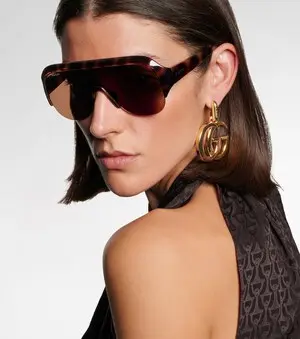 Gucci Lettering Shield Sunglasses