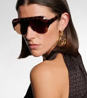 Gucci Lettering Shield Sunglasses