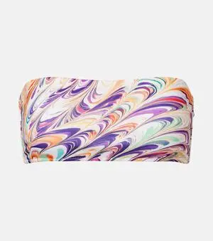ALEXANDRA MIRO Iris Printed Bandeau Bikini Top - Multicoloured