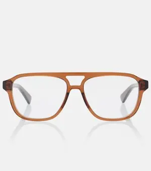 Bottega Veneta Triangle Stud Aviator Glasses - Brown