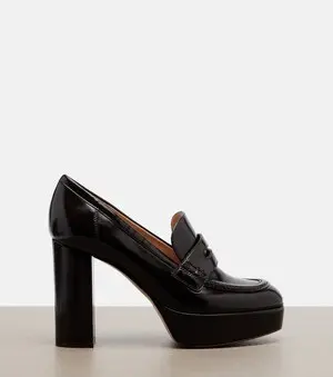 GIANVITO ROSSI Patent Leather Loafer Pumps