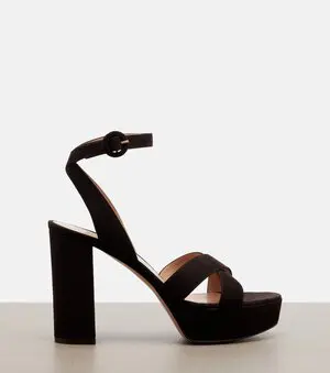 GIANVITO ROSSI Sabrina Suede Platform Sandals