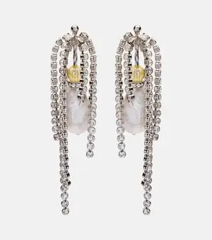 Dries Van Noten Embellished Drop Earrings - Silver