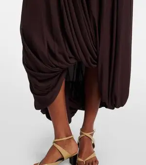 Proenza Schouler Gabri Draped One-shoulder Midi Dress - Brown