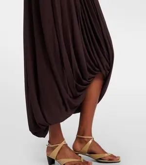 Proenza Schouler Gabri Draped One-shoulder Midi Dress - Brown