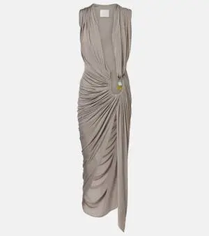 Christopher Esber Ripple Embellished Draped Jersey Gown - Grey