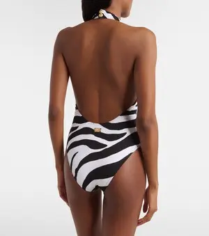 Balmain Zebra-print One-piece Swimsuit - Black