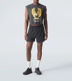 Satisfy Mothtech™ Cropped Cotton Jersey Tank Top With Fringe Detail