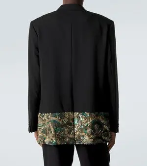 Dries Van Noten Embellished Double-breasted Wool Blazer