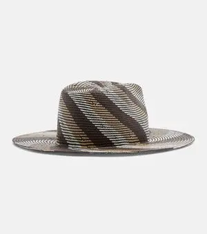 Ruslan Baginskiy Striped Straw Fedora