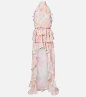 BANANHOT Malena Floral Ruffled Asymmetric Maxi Dress - Multicoloured