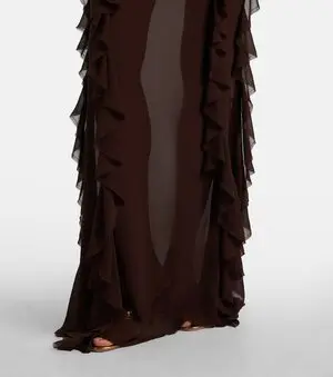 BANANHOT Ora Ruffled Maxi Skirt