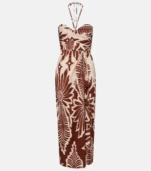 Poupette St Barth Collina Printed Midi Dress - Brown