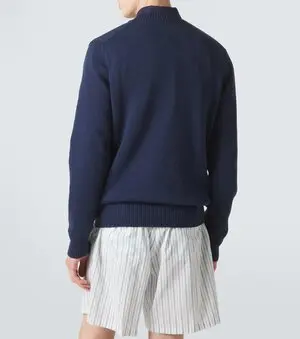 Vilebrequin Jacquard Cotton And Cashmere Sweater - Blue