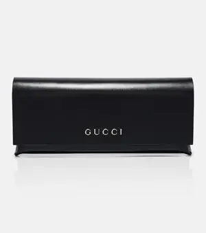 Gucci Interlocking G Crystal-embellished Rectangular Sunglasses