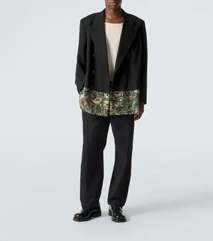 Dries Van Noten Embellished Double-breasted Wool Blazer