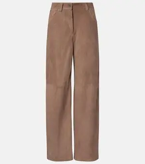 Brunello Cucinelli Suede Wide-leg Pants