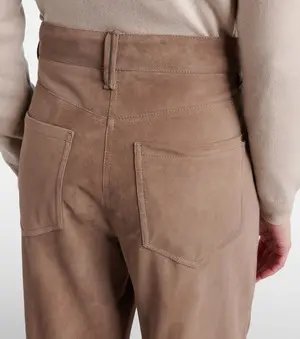 Brunello Cucinelli Suede Wide-leg Pants